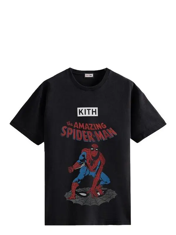 Kith Marvel Spiderman Allies Vintage Tee Shirt - Black