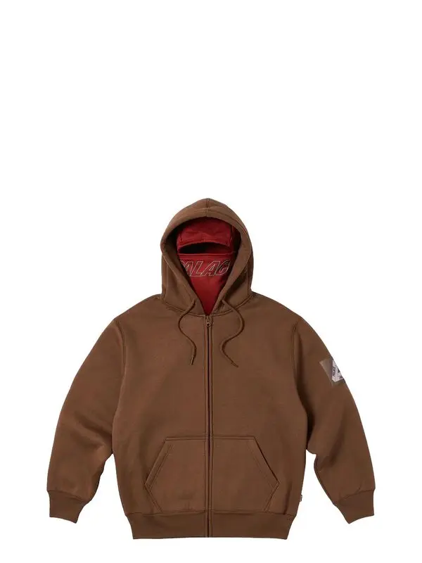 PALACE Facemask Shearling Thermal Hood - Brown