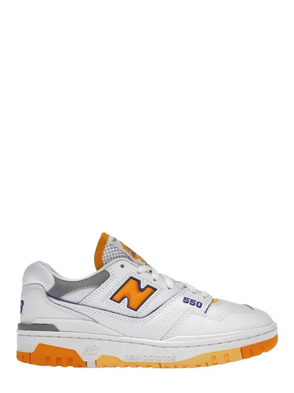 NEW BALANCE 550 Athletic Sneakers - White/vibrant Orange/purple