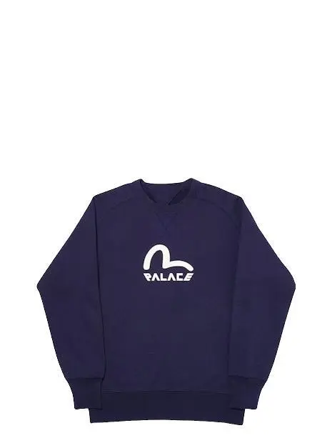PALACE Evisu Reversible Crew - Navy Blue
