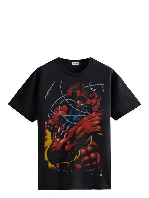 Kith Marvel Spiderman Red Hulk Vintage Tee Shirt - Black