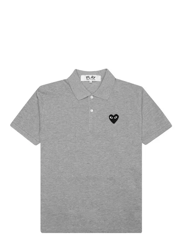 Play Comme Des Garcon Black Emblem Polo Shirt - Grey