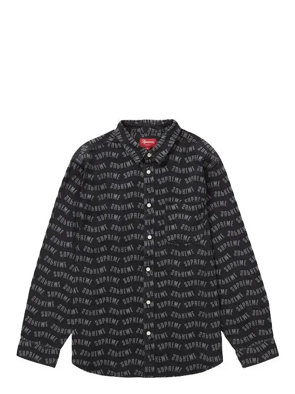 Supreme Arc Jacquard Denim Shirt - Black