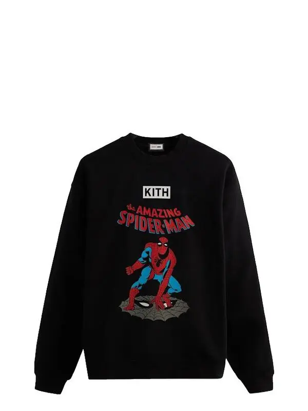 Kith Marvel Spider-man Allies Vintage Crewneck Sweatshirt - Black