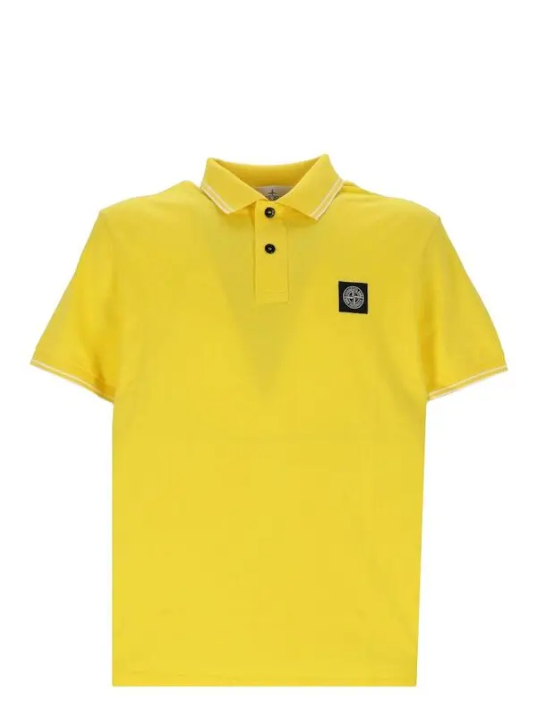 Stone Island Logo Poloshirt - Yellow