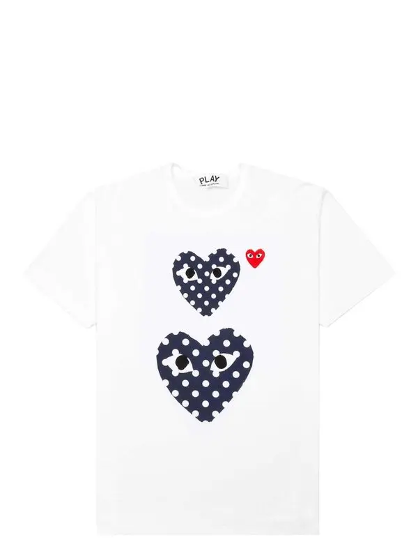 Play Comme Des Garcon Polka Dot Duo T-shirt - White
