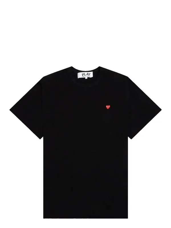 Play Comme Des Garcon Small Red Heart T-shirt - Black