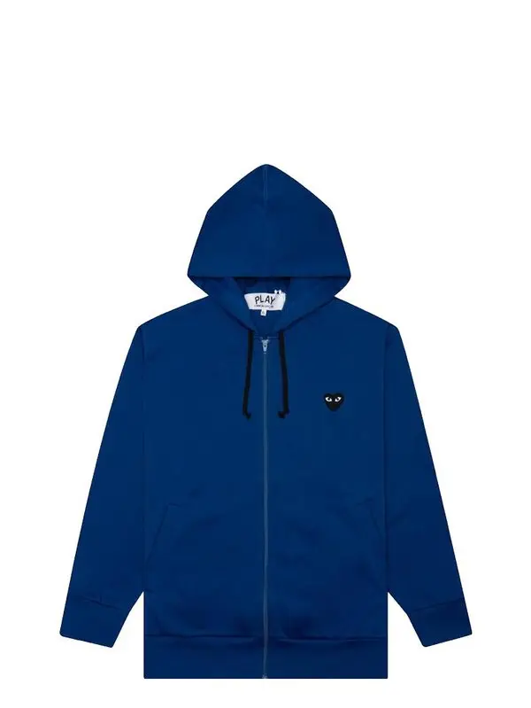 Play Comme Des Garcon Big Black Heart Zip Up Hoodie - Navy Blue