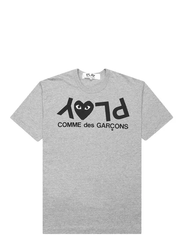 Play Comme Des Garcon Inverted Text T-shirt - Grey