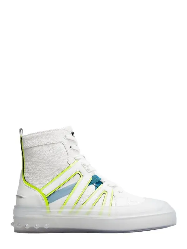 CHRISTIAN LOUBOUTIN Vida High-top Sneakers - White/neon Green/neon Blue