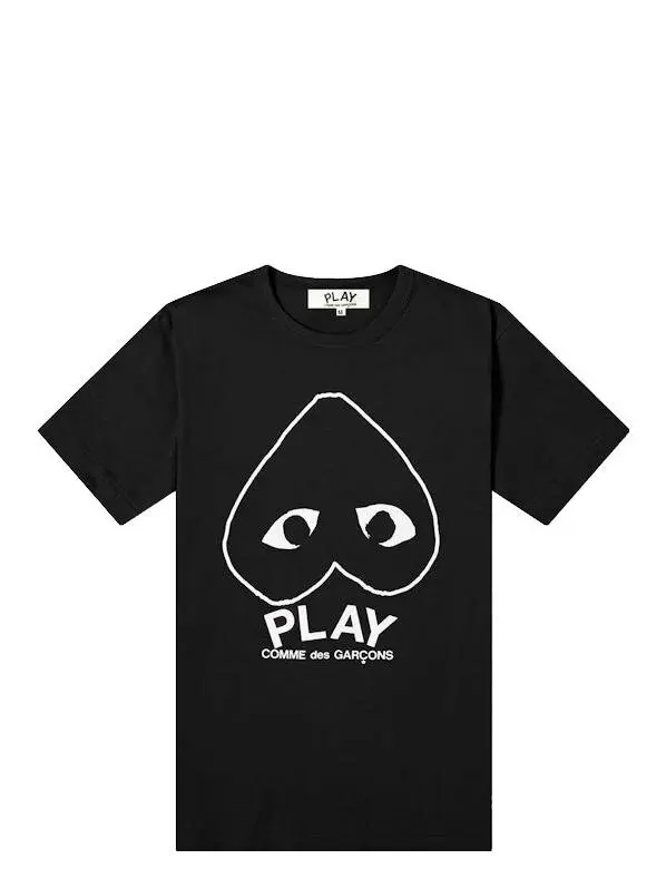 Play Comme Des Garcon Inverted Heart Logo Tee Shirt - Black