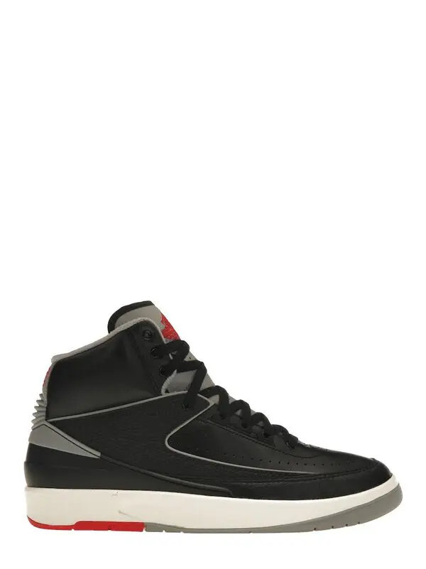 JORDAN 2 Retro Sneakers - Black/cement Grey/fire Red