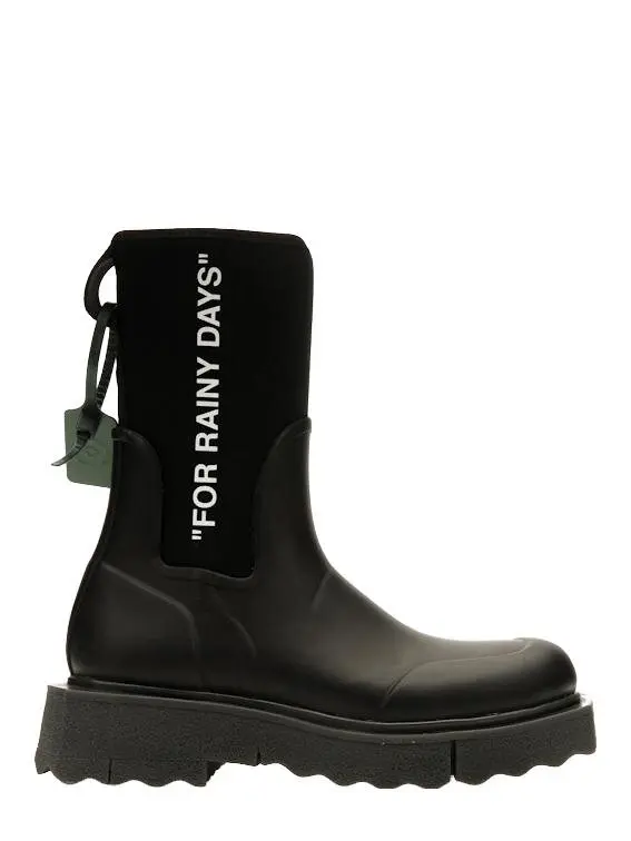 Off-White For Rainy Days" Rain Boot - Black/white