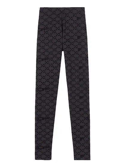 Off-White Flock Monogram Leggings - Black