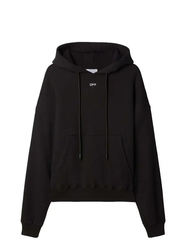 Off-White Logo-print Cotton Hoodie - Black