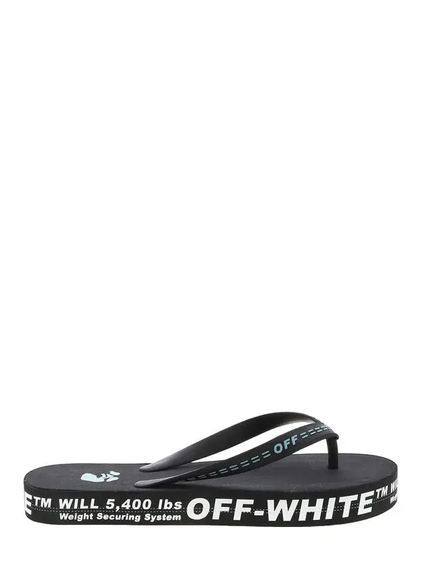 Off-White Logo Flip Flops - Black/white