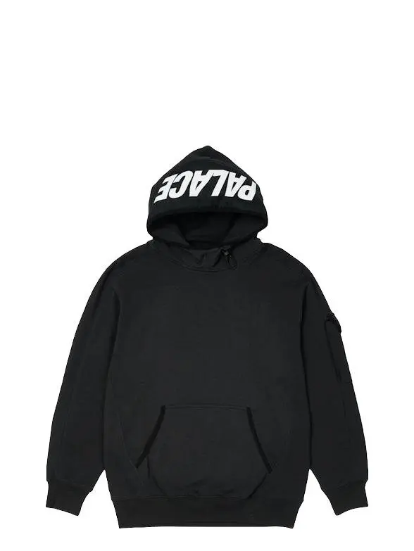 PALACE Giant Woven Label Hood - Black