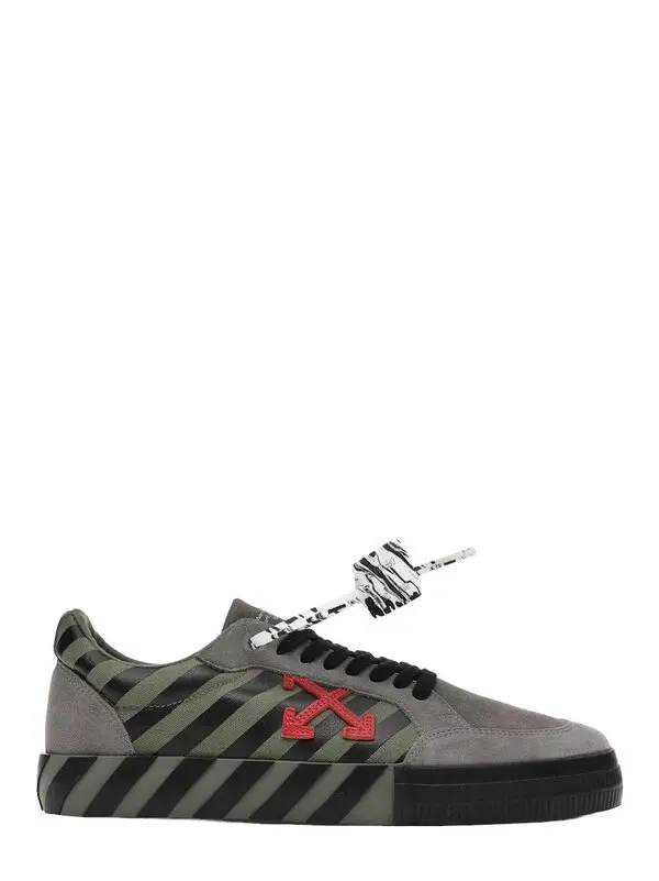 Off-White Low Vulc Sneakers - Khaki/red