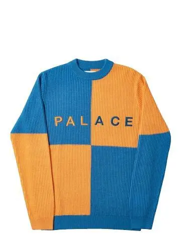 PALACE Battonberg Knit - Orange/blue