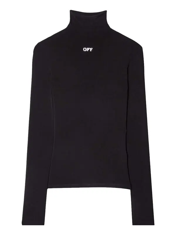 Off-White Logo-print Long-sleeve Top - Black