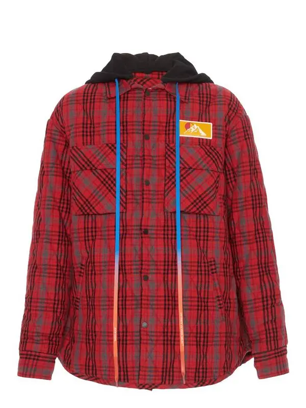 Off-White Flannel Shacket - Red/black