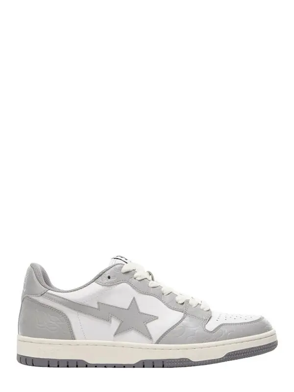 BAPE A Bathing Ape Court Stain Sneakers - Light Grey/cream