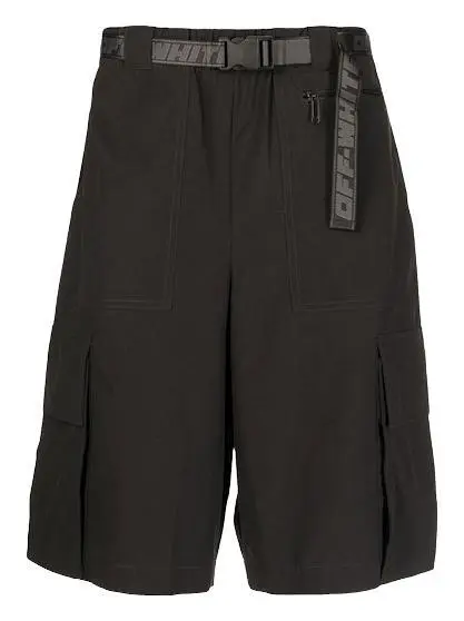 Off-White Industrial Belt Cargo Shorts - Black