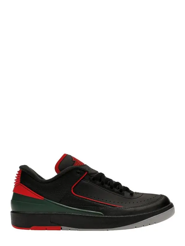 JORDAN 2 Retro Low Christmas Sneakers - Black/fire Red/cement Grey