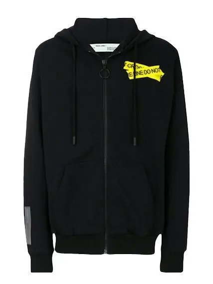 Off-White Firetape Arrow Zip-up Hoodie - Black/yellow