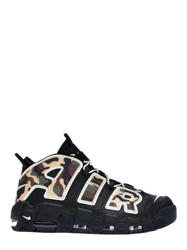 Nike Air More Uptempo 96 Camo Sneakers - Black/sail/light British Tan