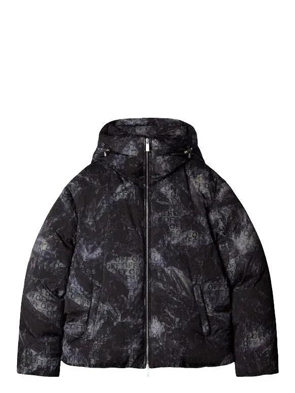 Off-White Logo-jacquard Puffer Jacket - Black