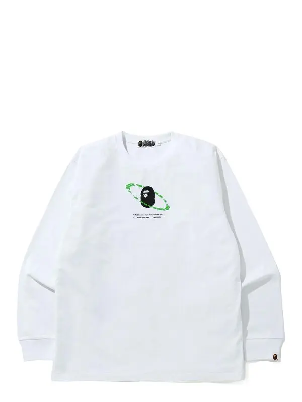 A BATHING APE Universe Ape Loose Fit Long Sleeve Tee Shirt - White