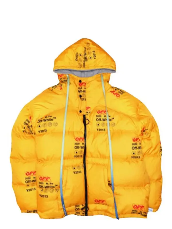 Off-White Industrial Zipped Puffer Jacket - Yellow