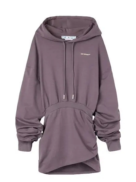Off-White Hooded Sweatdress - Violet