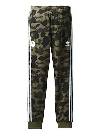 A BATHING APE X Adidas Adicolor Track Pants - Olive Cargo
