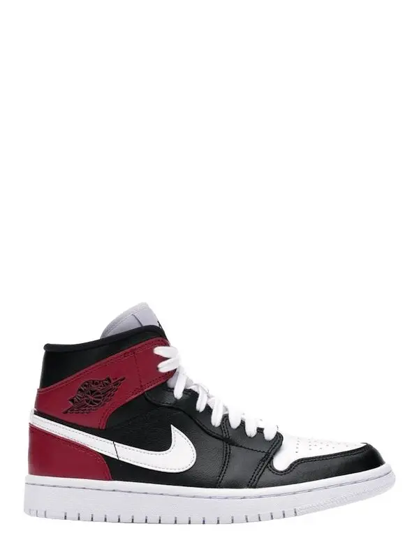 JORDAN 1 Mid Sneakers - Black/white/noble Red