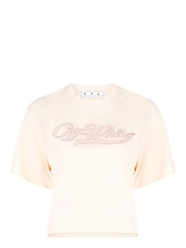 Off-White Logo-embroidered T-shirt - Light Pink