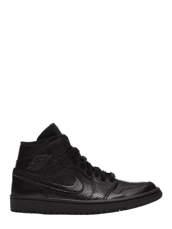 JORDAN 1 Mid Snakeskin High-top Sneakers - Black/white
