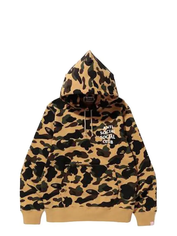 BAPE X Anti Social Club 1st Camo Pullover Hoodie - Yellow Camo