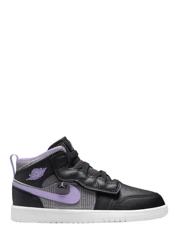 JORDAN 1 Mid Alt Se Houndstooth Sneakers - Black/lilac/white