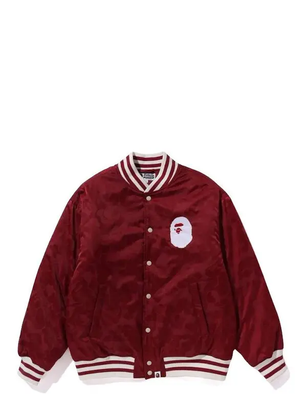 BAPE Tonal Camo Padded Varsity Jacket - Red