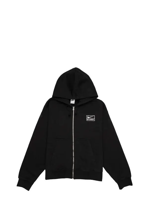 StÜssy X Nike Stone Washed Fleece Zip Hoodie - Black