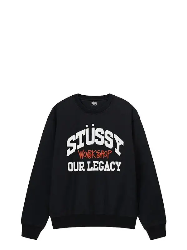 StÜssy X Our Legacy Collegiate Crewneck Sweatshirt - Black