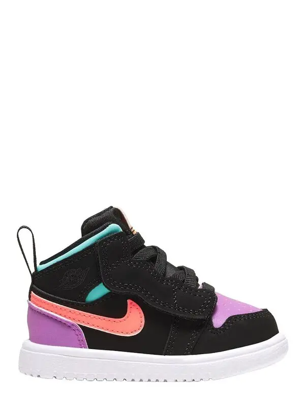 JORDAN 1 Mid Alt Sneakers - Black/total Orange/aura Green