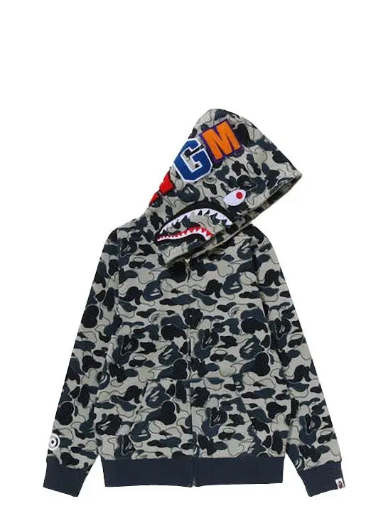 A BATHING APE Cookie Camo 2 Shark Full Zip Hoodie - Beige
