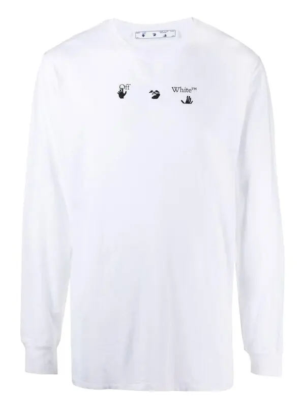 Off-White Marker Arrows Long Sleeve T-shirt - White Blue