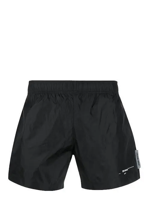 Off-White Logo Swim Shorts - Black/white