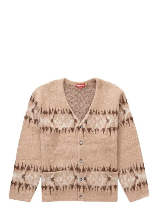 Supreme Abstract Stripe Cardigan - Light Brown