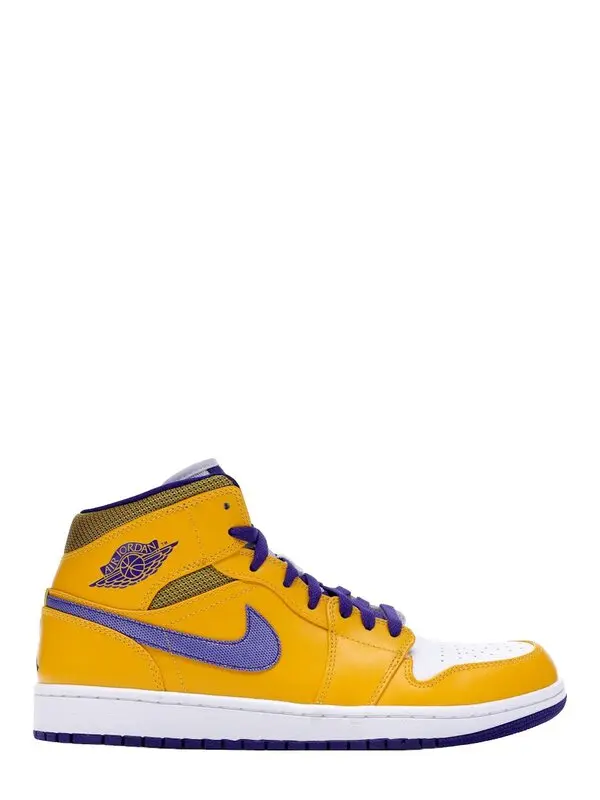 JORDAN 1 Mid Sneakers - University Gold/tour Yellow/white