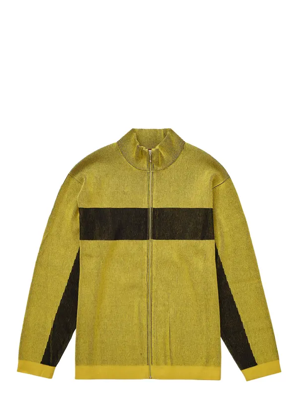 Supreme Ribbed Zip-up Sweater - Yellow